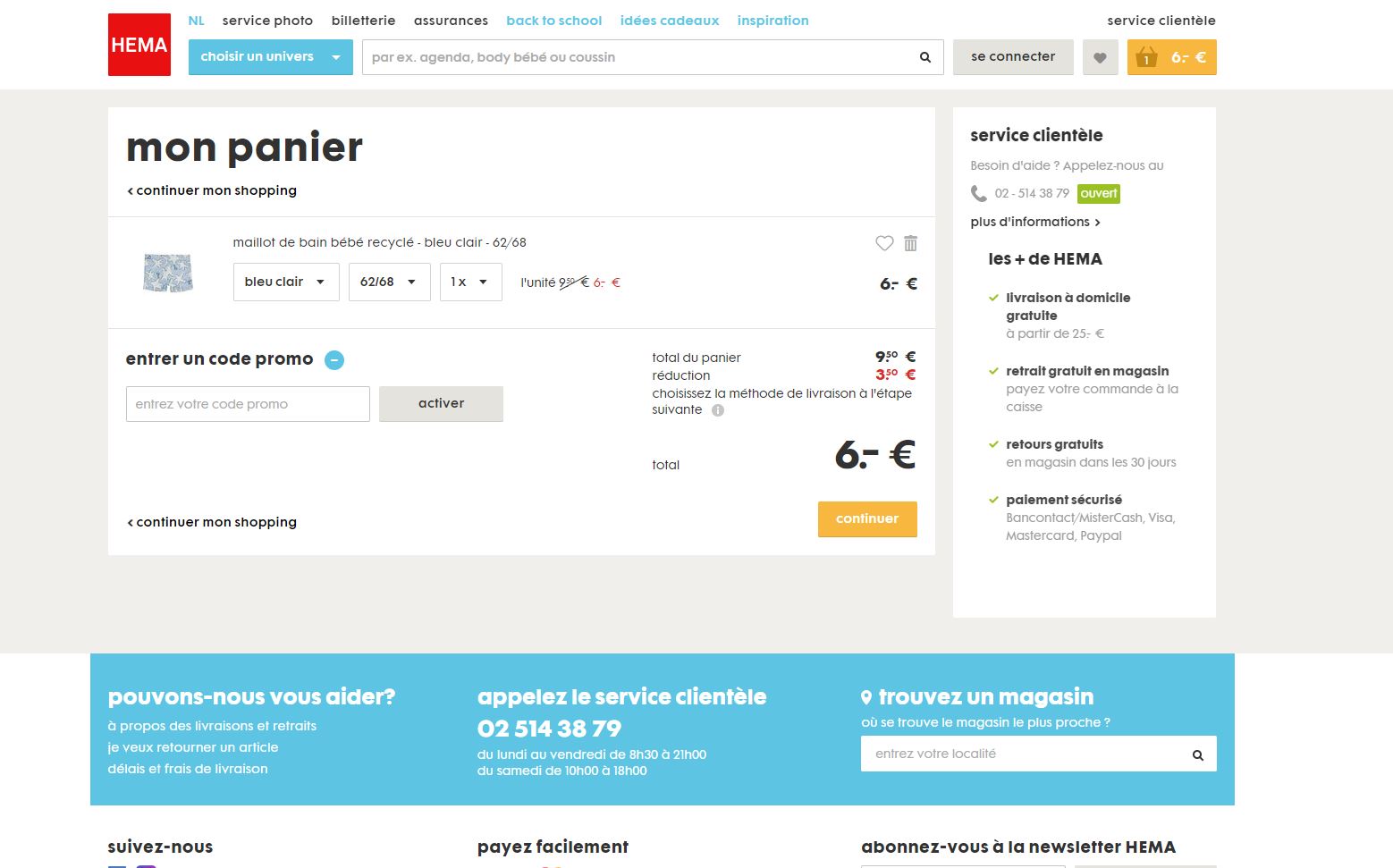 Code promo HEMA : - 10% en janvier 2026 (Belgique)