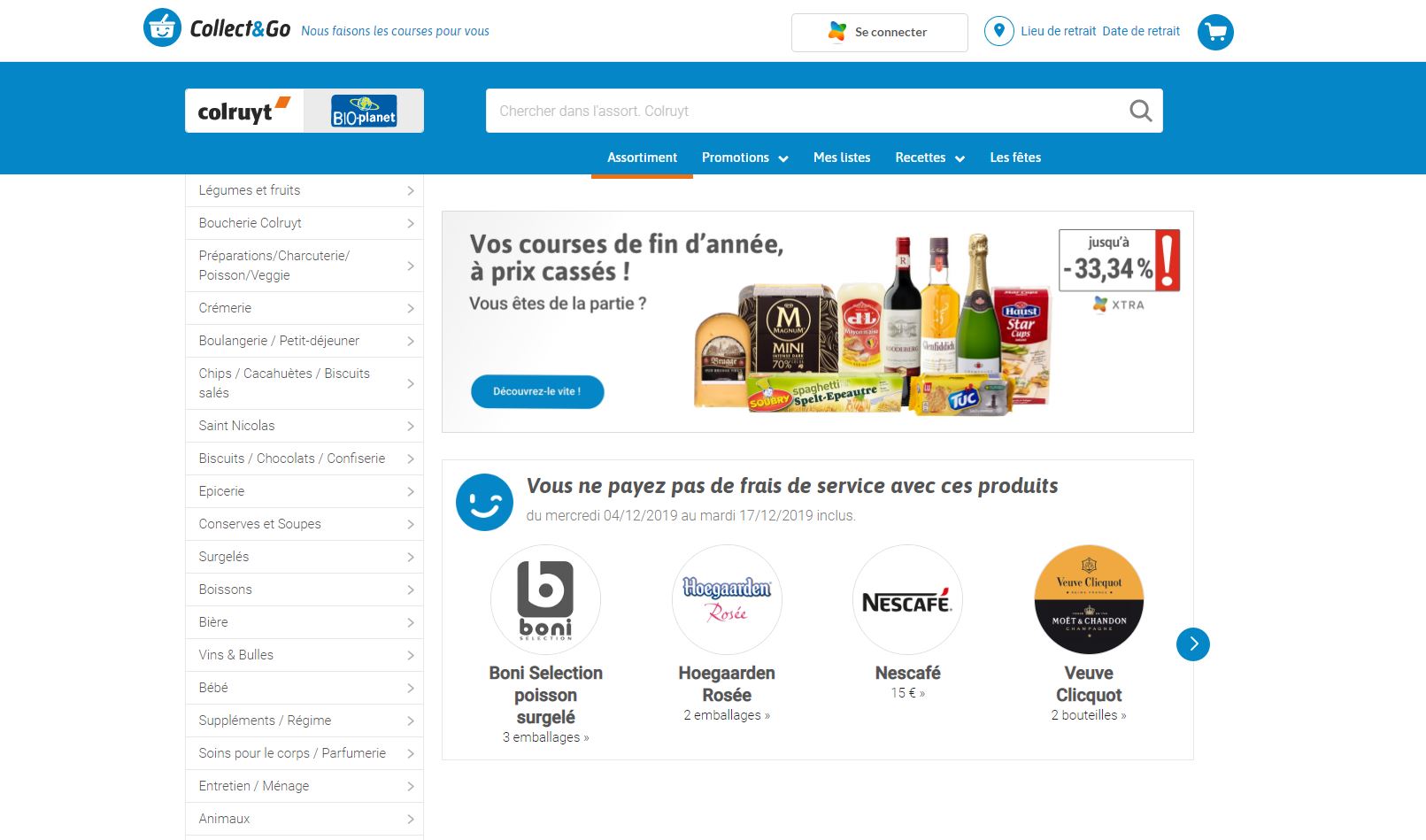 Code promo Collect&Go : - 5,50 € en décembre 2025 (Belgique)