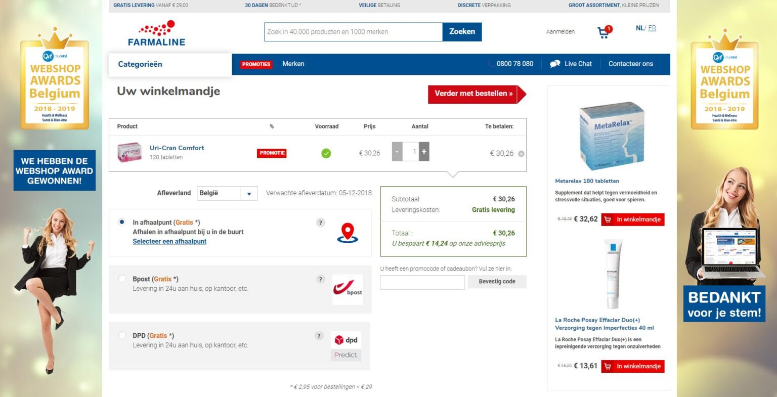 Farmaline kortingscode: - €3 korting in december 2025 (België)