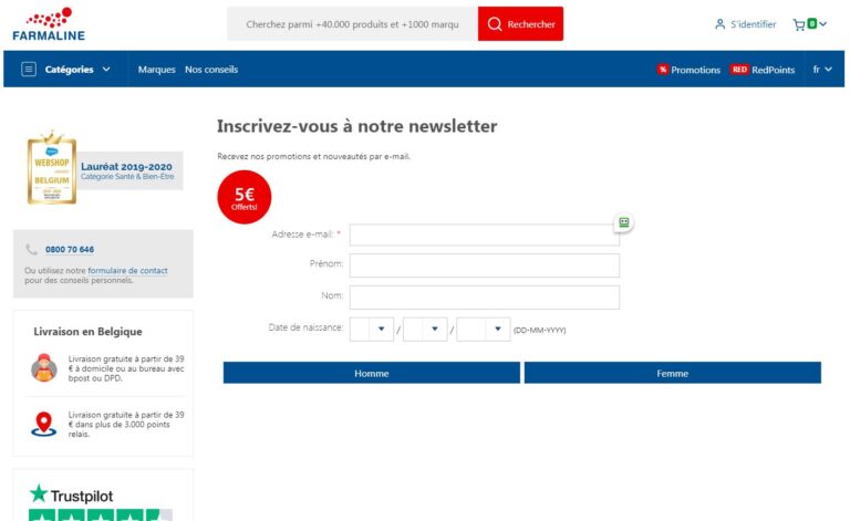 Code promo Farmaline : - 5 € en octobre 2025 (Belgique)