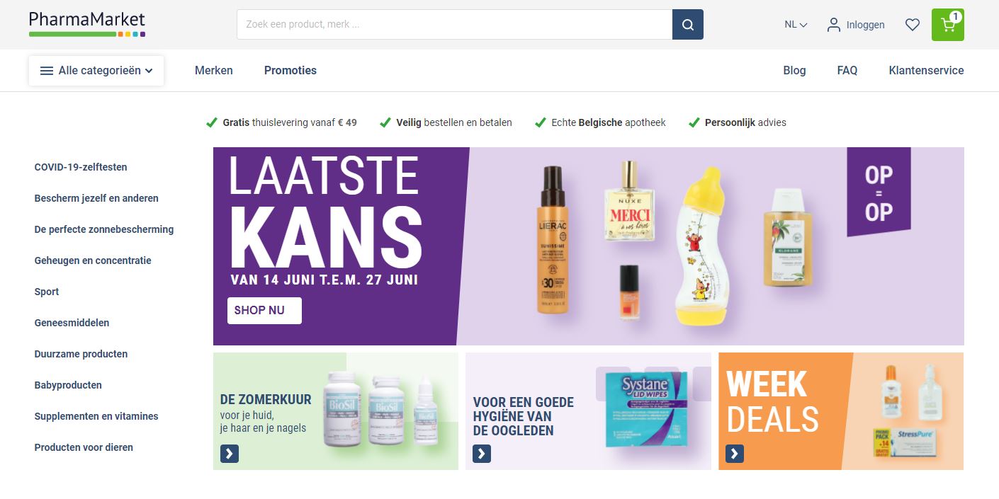 PharmaMarket kortingscode: - 60% korting in januari 2026 (België)