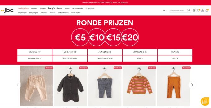 Kleding van JBC in de uitverkoop